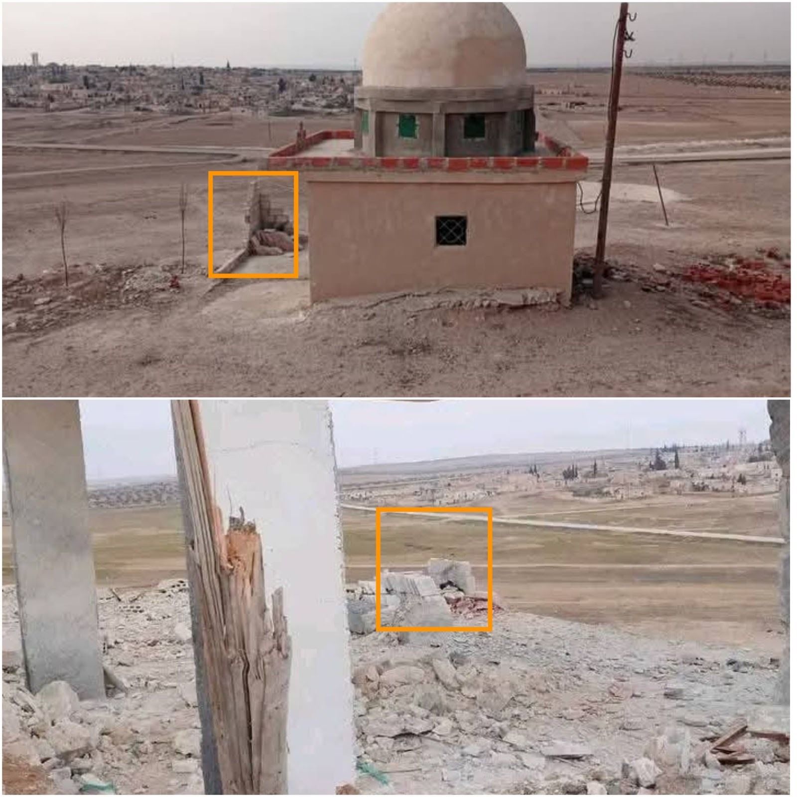 Bombing of the Sheikh Nasser Asaad shrine in the village of Tal Abdul ...